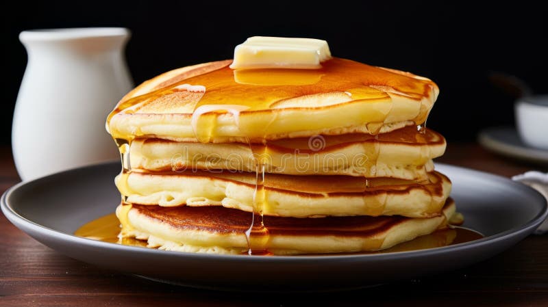 Delicious Buttermilk Pancakes Stack Stock Illustration - Illustration ...