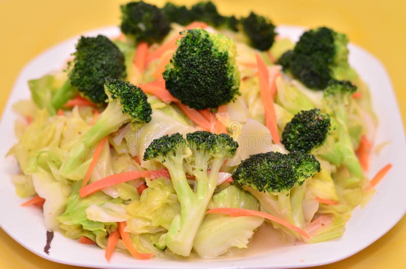 Delicious Cabbage with Green Broccoli Dish Stock Photo - Image of yummy ...