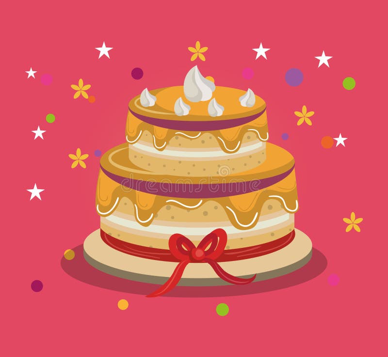 Delicious cake design stock illustration. Illustration of dessert ...
