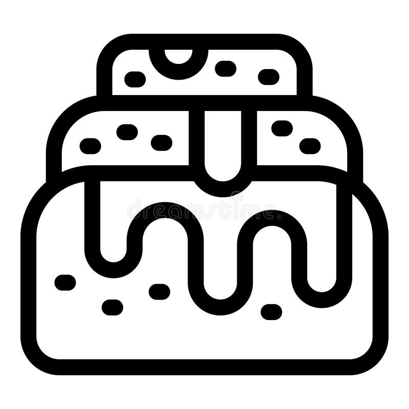 Delicious Cake Dripping with Icing Minimalist Icon Stock Illustration ...