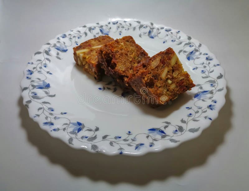 Delicious Cake with Mixed Fruit on Decorative Plate Stock Photo - Image ...