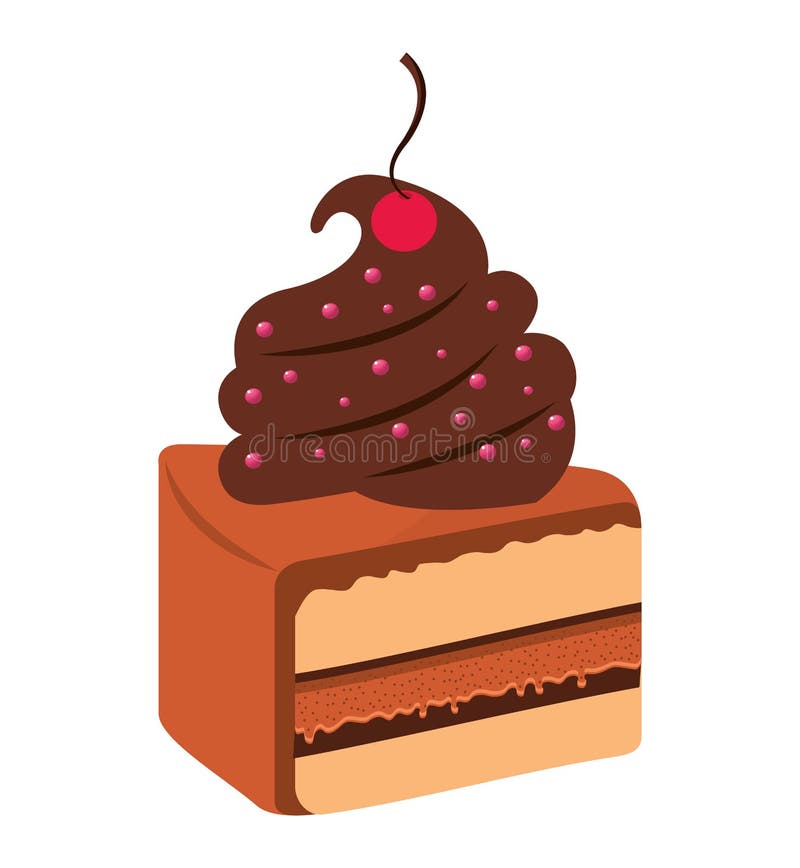 Delicious Cake Portion Sweet Icon Stock Illustration - Illustration of ...