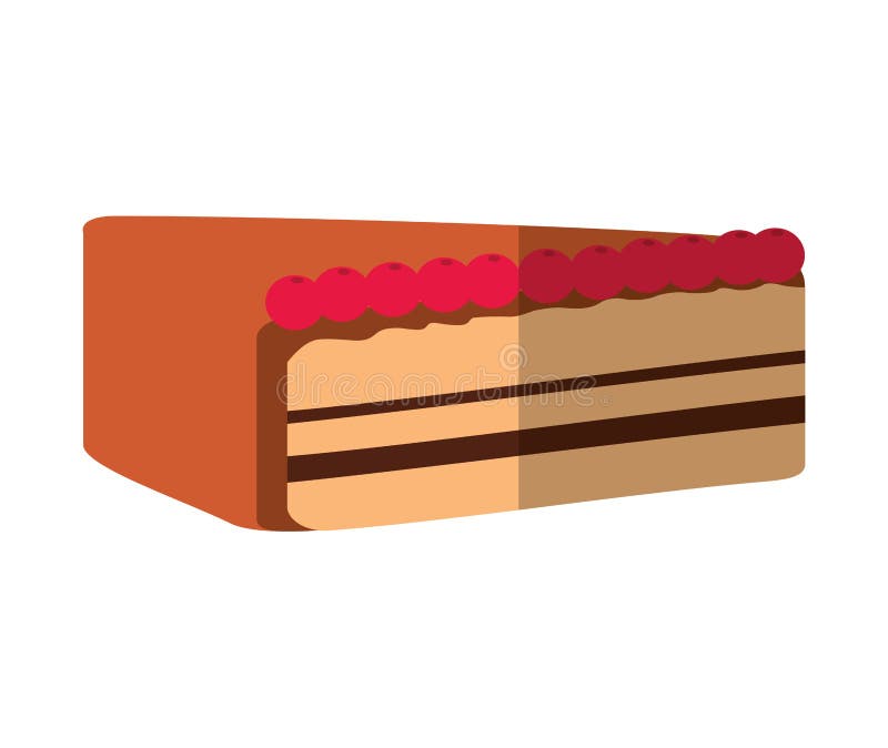 Delicious Cake Portion Sweet Icon Stock Illustration - Illustration of ...