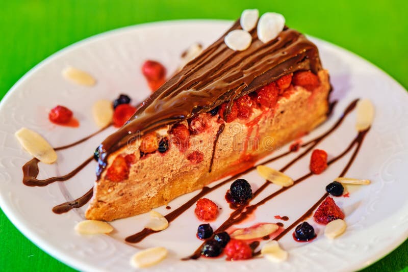 Delicious cake slice stock photo. Image of dish, creamy - 65103200