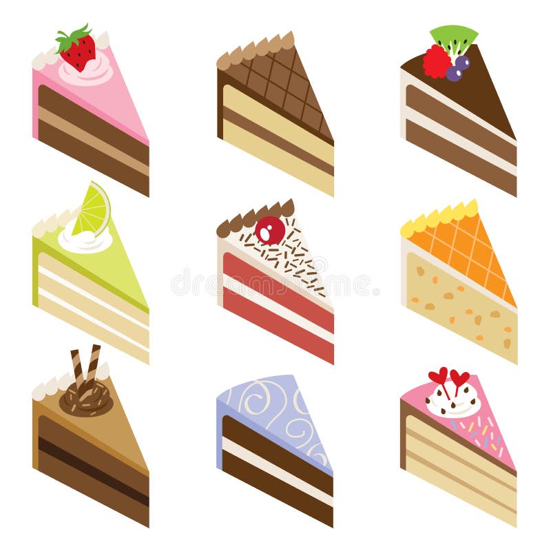 Delicious Cake Slices stock vector. Illustration of wedding - 13284730