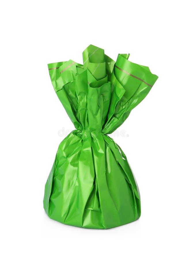 Delicious Candy in Green Wrapper Isolated on White Stock Image - Image ...