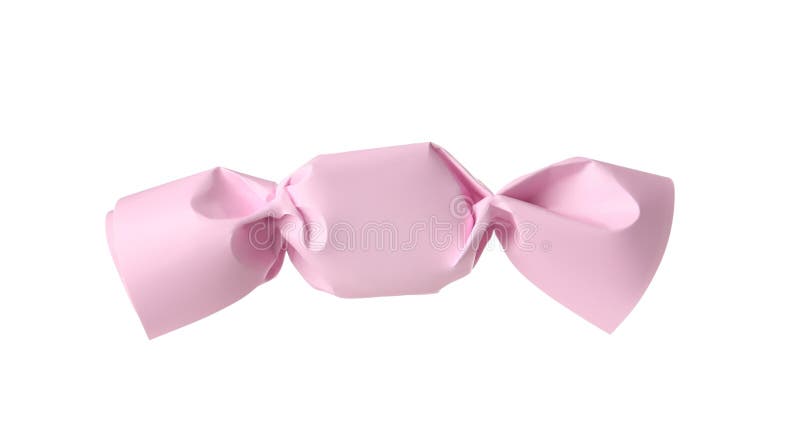 Delicious Candy in Light Pink Wrapper Isolated on White Stock Image ...