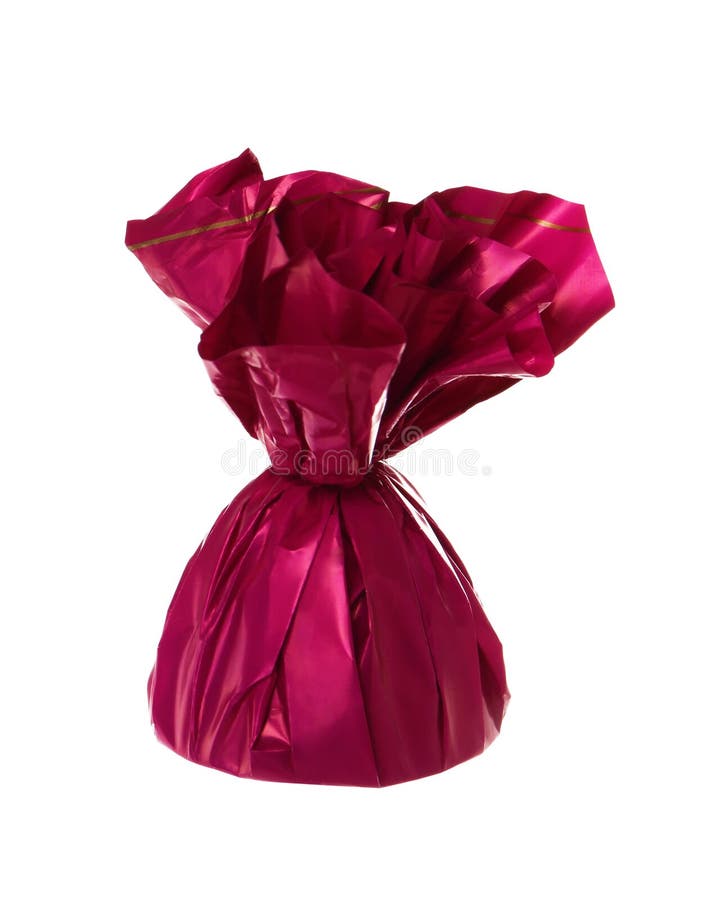 Delicious Candy in Pink Wrapper Isolated on White Stock Photo - Image ...