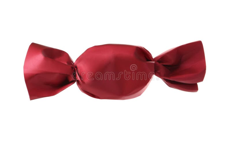 Delicious Candy in Red Wrapper Isolated on White Stock Image - Image of ...