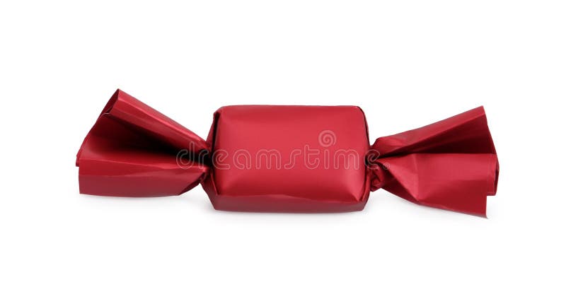Delicious Candy in Red Wrapper Isolated on White Stock Image - Image of ...