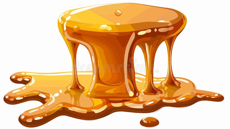 Delicious Caramel Melting and Dripping Down with Thin Sugar Strands ...