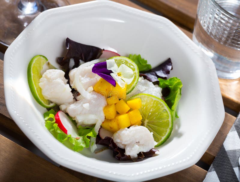 Delicious Ceviche with Codfish Stock Image - Image of ceviche, natural ...