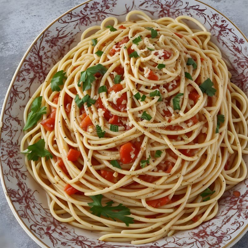 Delicious Chees Spaghetti Plate Ai Generated Stock Photo - Image of ...