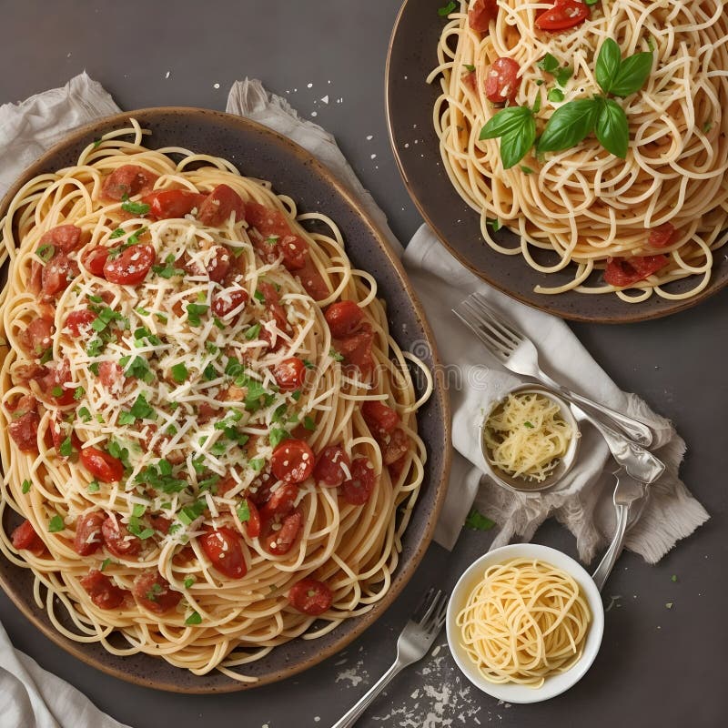 Delicious Chees Spaghetti Plate Ai Generated Stock Illustration ...