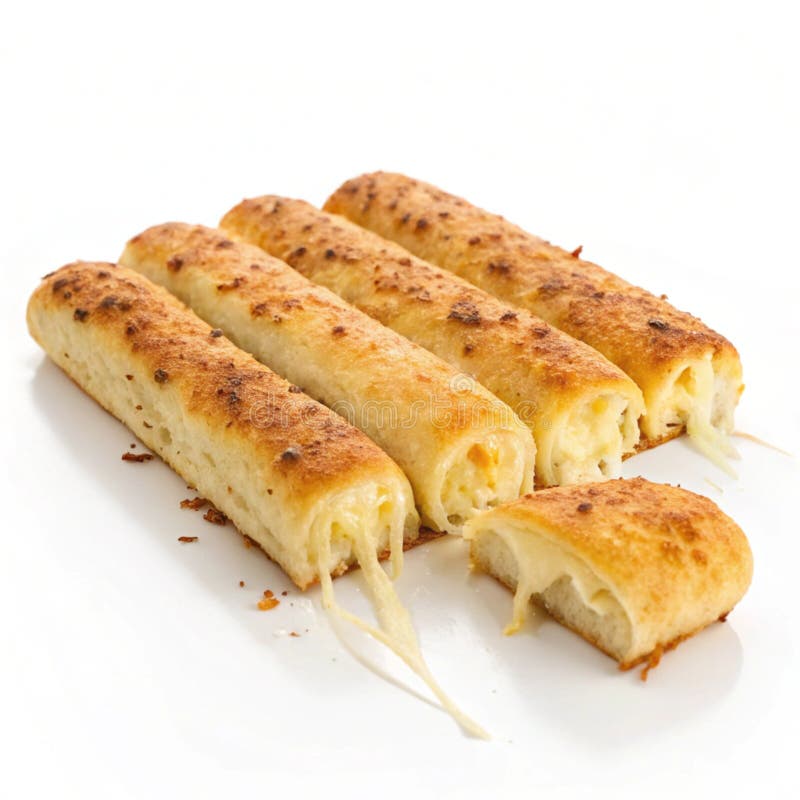 Cheese Stuffed Breadsticks Isolated on White Background Stock Illustration - Illustration of ...