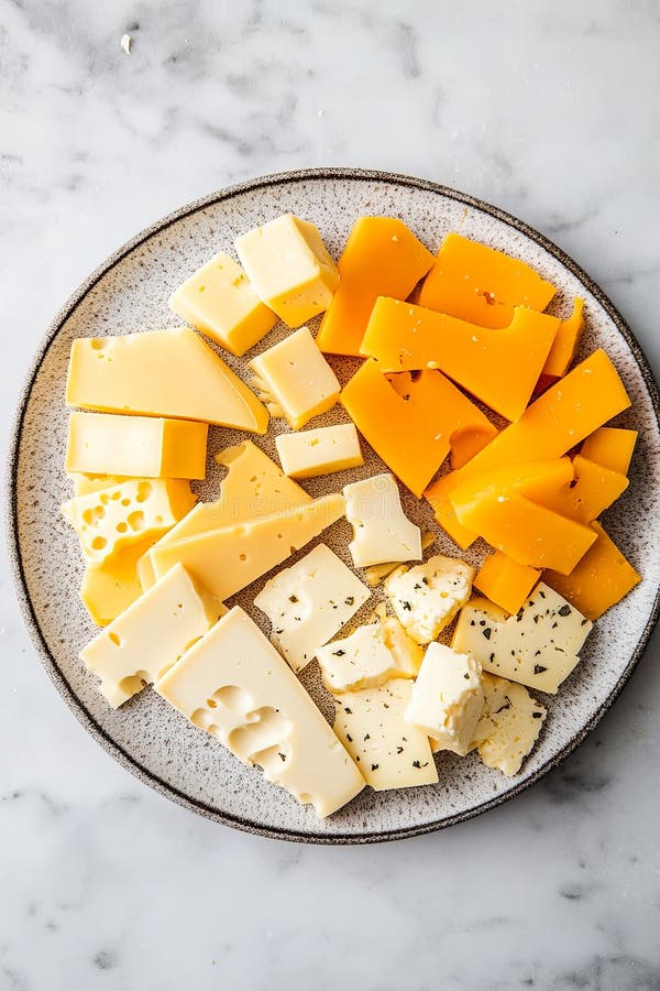 Delicious Cheese Varieties Arranged on Plate, Showcasing Textures and ...