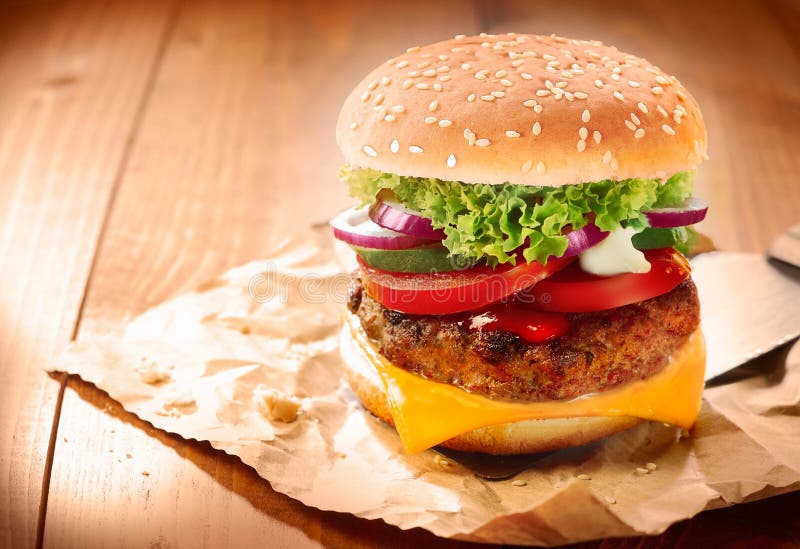 Delicious cheeseburger stock photo. Image of lettuce - 28852156