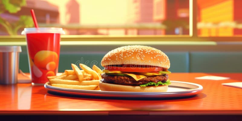 Delicious Cheeseburger Close-up. Fast Food. Menu Stock Image - Image of ...