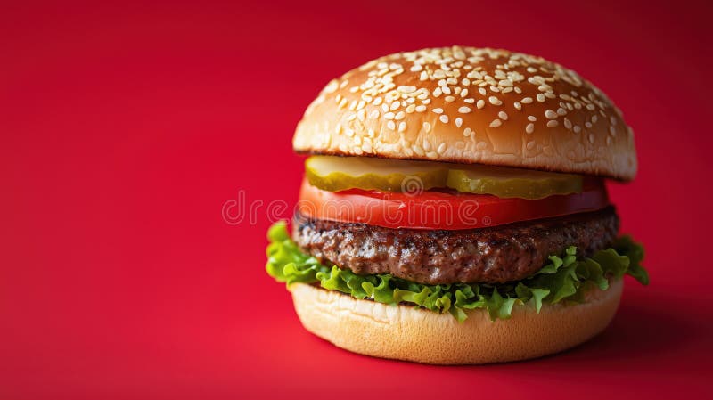 Delicious Cheeseburger on Solid Background Stock Photo - Image of ...