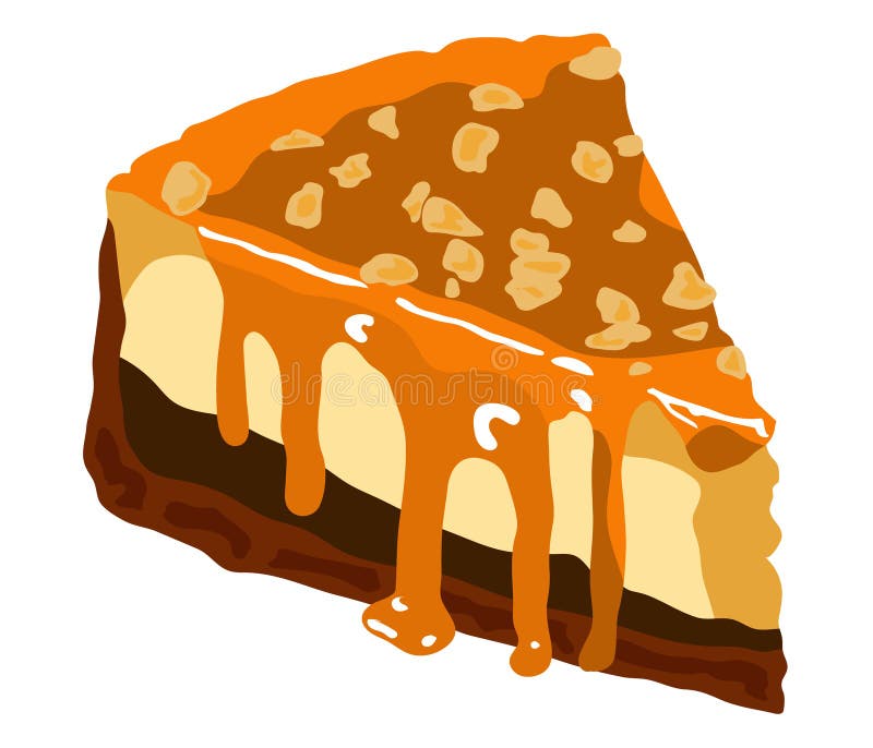Delicious Cheesecake Slice with Caramel and Nuts Topping Stock ... Delicious Cheesecake Slice with Caramel and Nuts Topping Stock ...