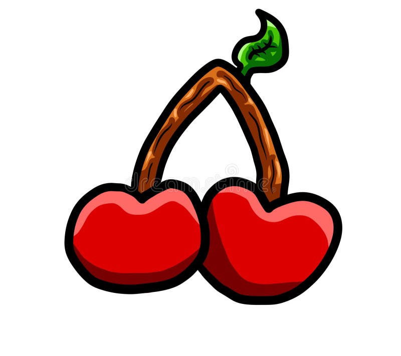 Small Delicious Cartoon Cherry Stock Illustration - Illustration of ...
