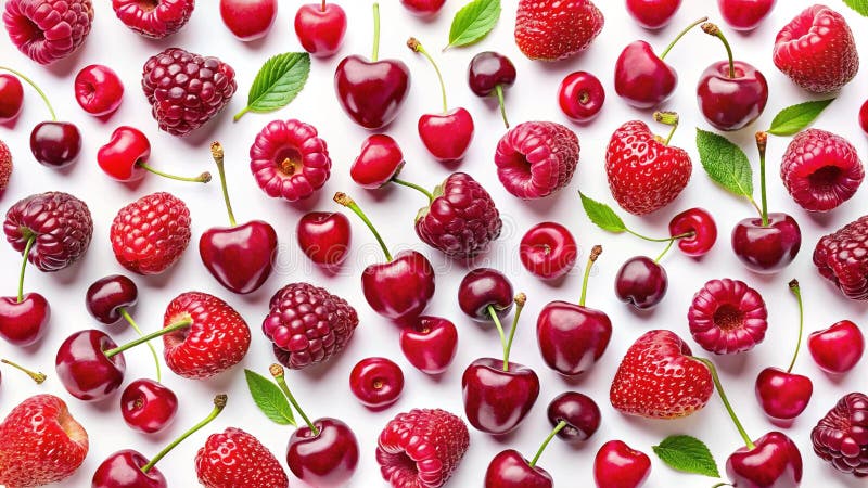 Delicious Cherry Raspberry Gradient Seamless Pattern Background Vibrant ...