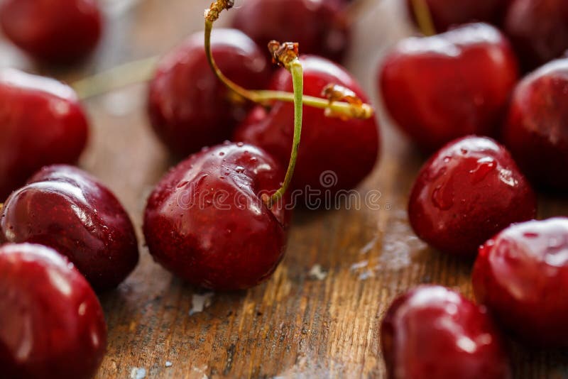 Delicious Cherry on the Table Stock Photo - Image of rustic, farm: 43045834