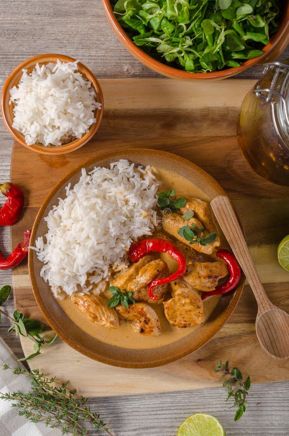 Delicious chicken curry stock image. Image of meal, bowl - 79684013