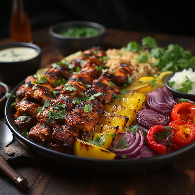 World S Flavors with a Chicken Dish Stock Illustration - Illustration ...