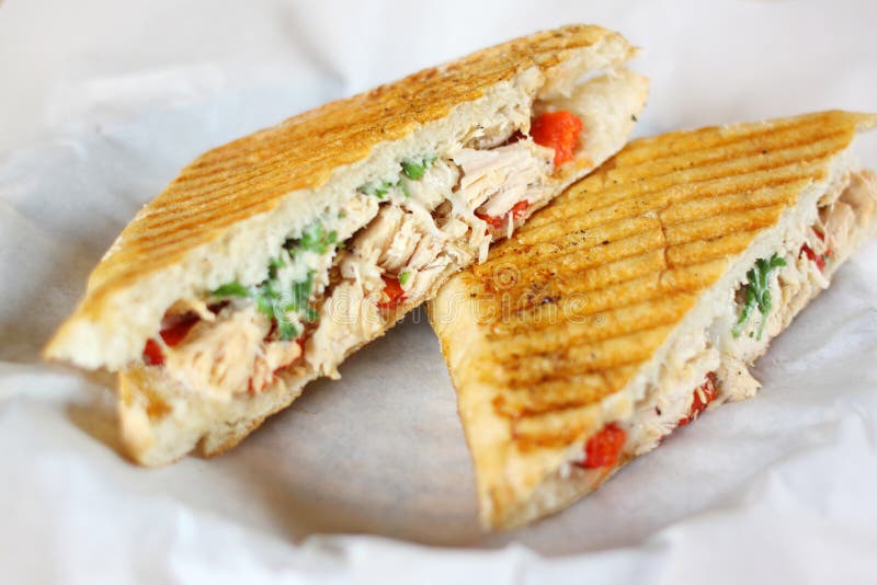 Delicious Chicken Panini Sandwich Stock Image - Image of sandwich, bell ...