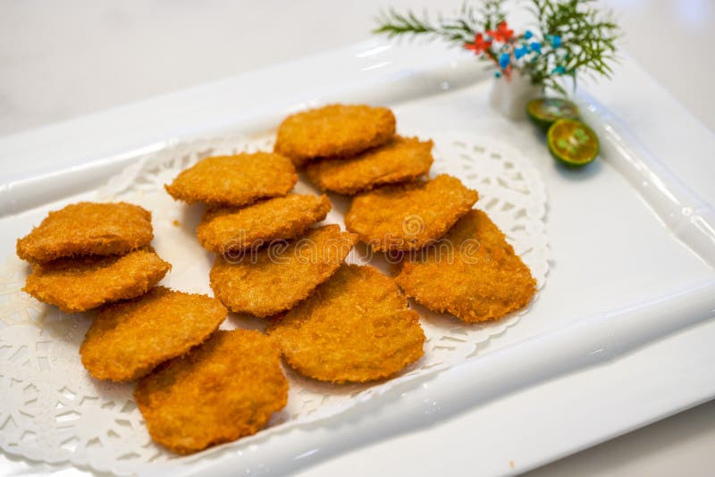 A Delicious Chinese Chaoshan Dish, Deep-fried Fish Cakes Stock Image ...