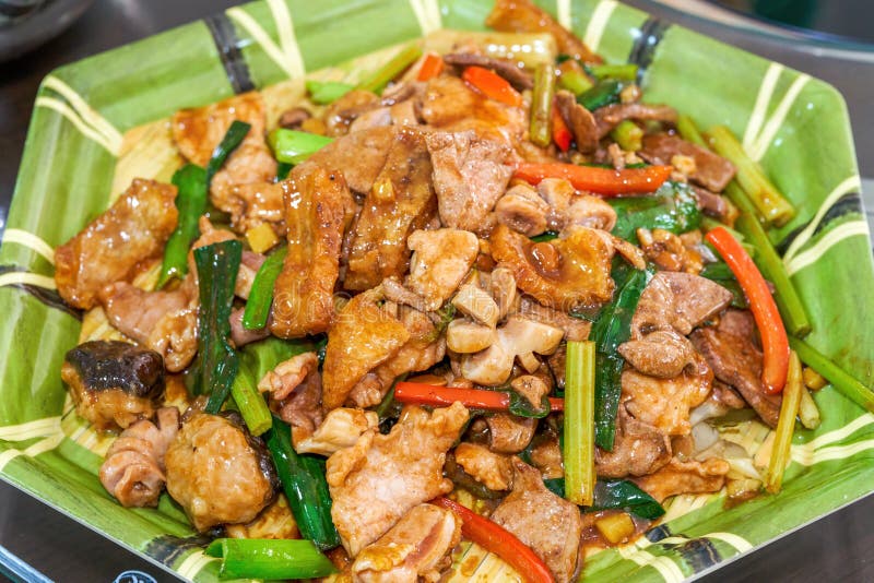A Delicious Chinese Dish, Stir-fried Pork Offal and Pork Stock Image ...