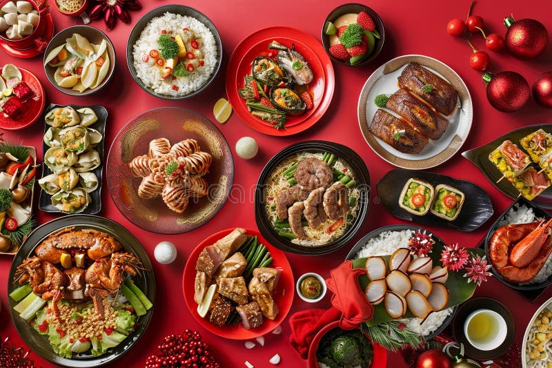 Delicious Chinese New Year Feast. AI Image Stock Illustration ...
