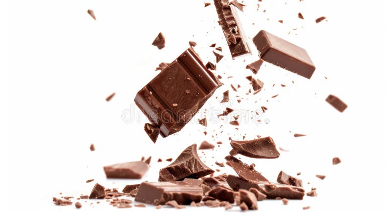 Delicious Chocolate Bar Breaking Pieces Generative Ai Stock Photos ...