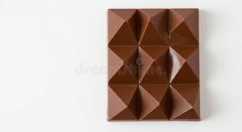 Delicious Chocolate Bar with Geometric Design on White Background ...