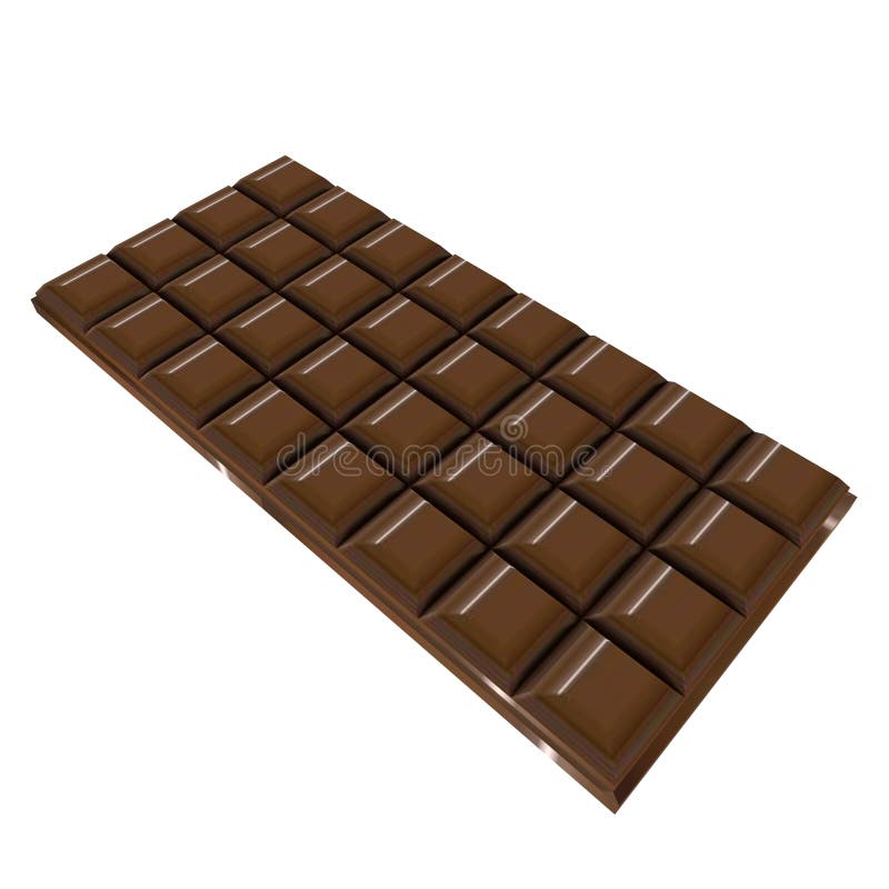 Delicious Chocolate Bar with Square Segments Displayed in 3D Stock ...