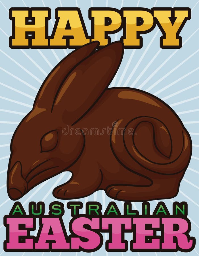 Delicious Chocolate Bilby for Australian Easter Celebration, Vector ...
