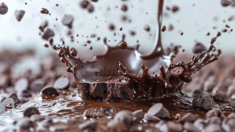 Delicious Chocolate Bubbling and Splashing Stock Illustration ...