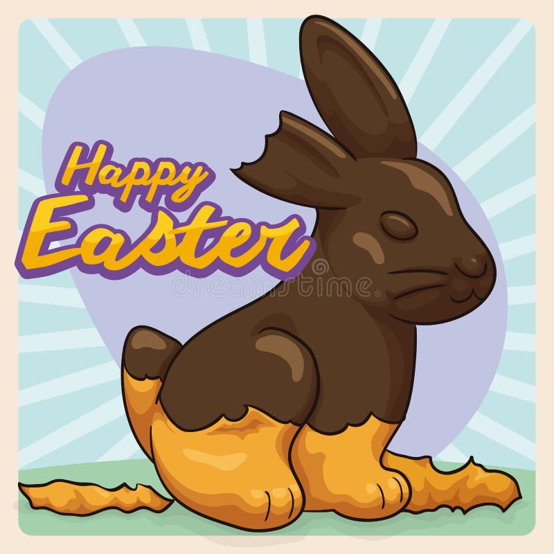 Delicious Chocolate Bunny with Some of Golden Envelope for Easter ...