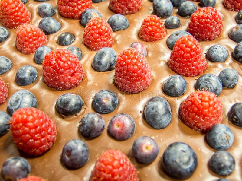Delicious Chocolate Cake with Berries Above Stock Image - Image of ...