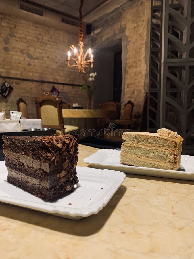 Chocolate Cake with Chocolate in a Plate Stock Photo - Image of ...