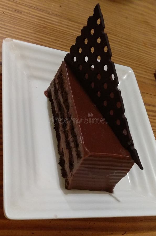 Delicious Chocolate Cake Rectangle Peace Stock Image - Image of peace ...