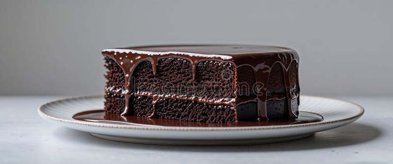 Delicious Chocolate Cake Slice with Dripping Sauce Ready for Dessert ...