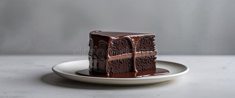 Delicious Chocolate Cake Slice with Dripping Sauce Ready for Dessert ...