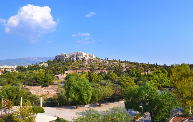 Acropolis View Athens Greece Stock Photo - Image of places, thissio ...