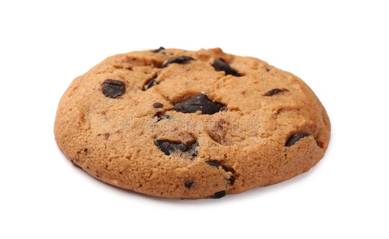 Delicious Chocolate Chip Cookie Isolated on White Stock Photo - Image ...