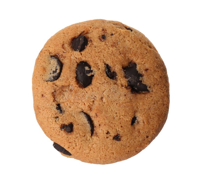 Delicious Chocolate Chip Cookie Isolated on White Stock Image - Image ...