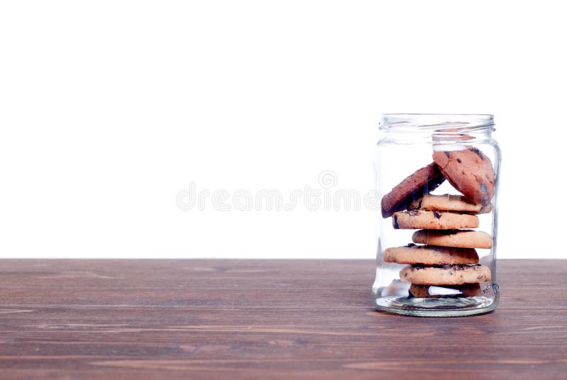 Delicious Chocolate Chip Cookies on the Board Side View Stock Image ...