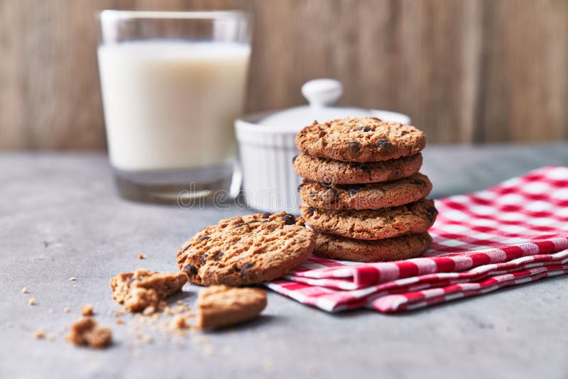 Delicious Chocolate Cookies on a Concrete Surface Stock Image - Image ...