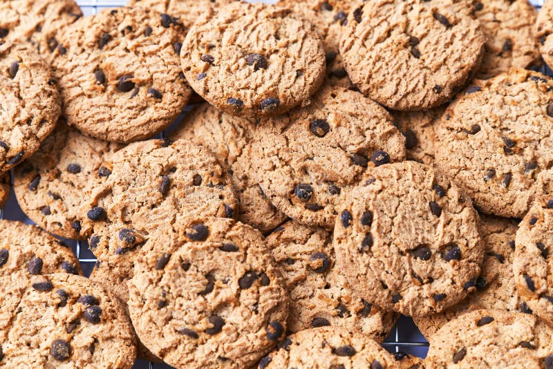 Delicious Chocolate Cookies Texture Stock Image - Image of chip, food ...